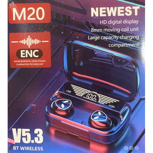 M20 Tws Wireless Earbuds With Noise Cancelling Feature – atenzahomeappliances.co.ke