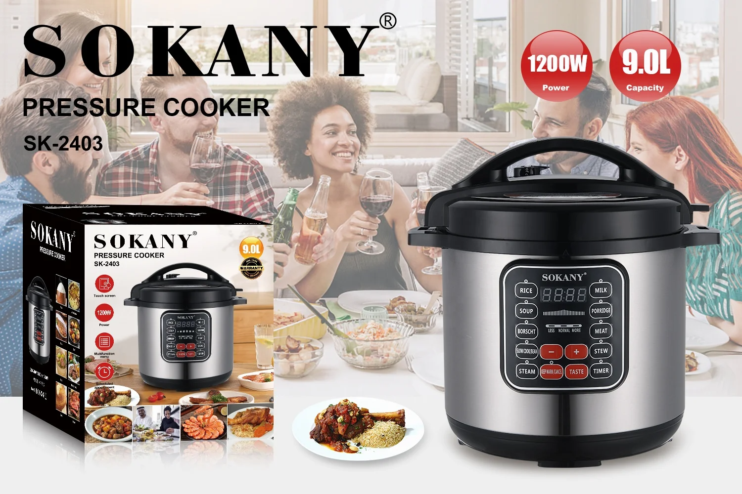 Sokany SK-2403 Electric Pressure Cooker – atenzahomeappliances.co.ke