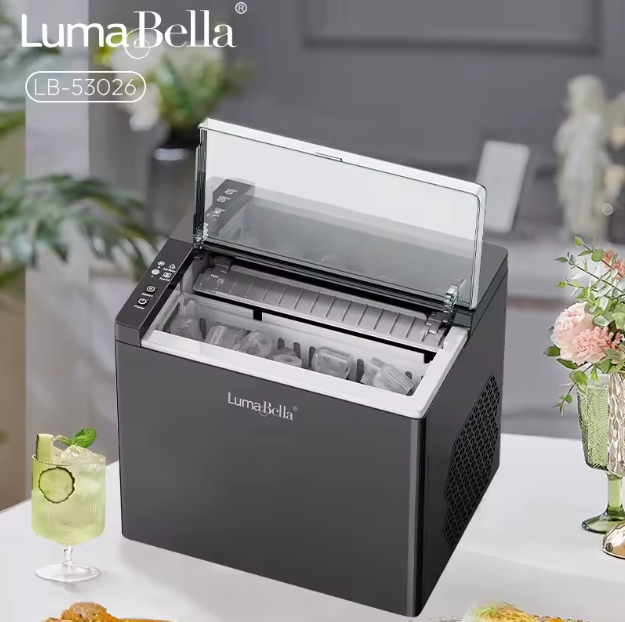 LumaBella LB‑53026 Stainless Steel Ice Maker – 11 L Daily Capacity, Co ...
